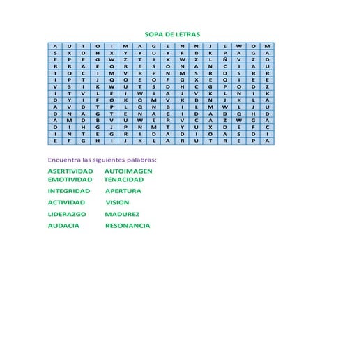 Sopa de letras | DOCX