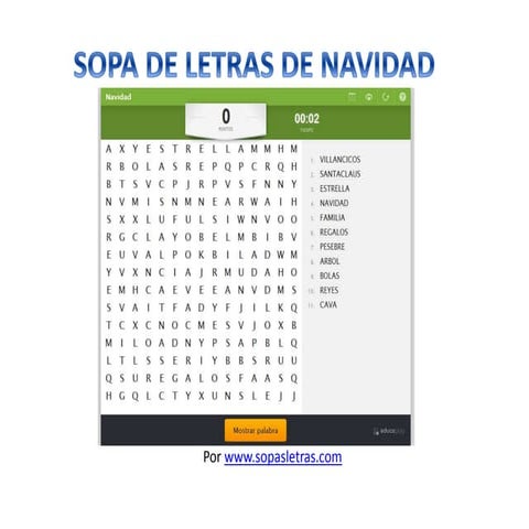 Sopa de letras de Navidad | PPTX