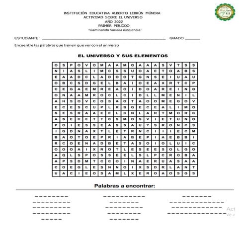SOPA DE LETRAS SOBRE EL UNIVERSO Y SUS ELEMENTOS.docx