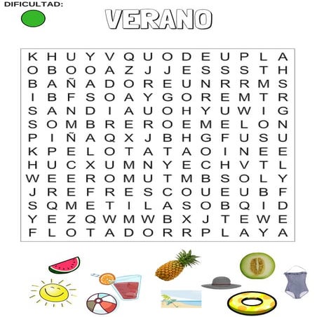 Sopa De Letras De Verano Para Imprimir