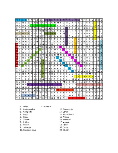 sopa de letras - dibujos | DOCX