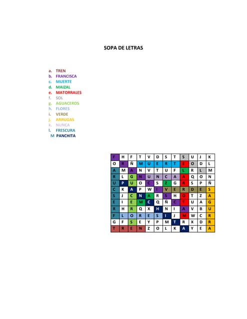 Sopa De Letra Y Oraciones Docx