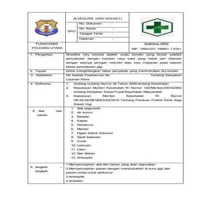 Sop alveolitis | DOCX
