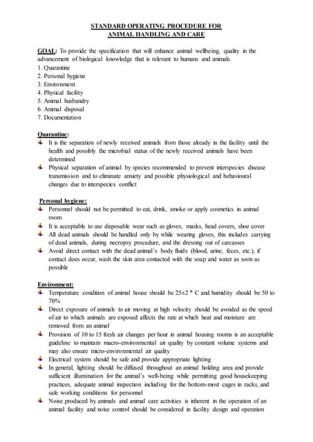 CPCSEA Guide Animal Husbandry, Animal House, Animal Handling.pptx ...