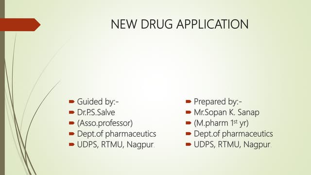 Regulatory requirement and approval procedures for drugs | PPTX