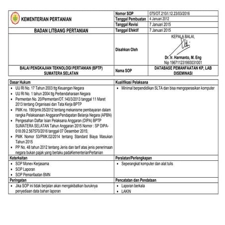 Sop bidang kspp | PDF