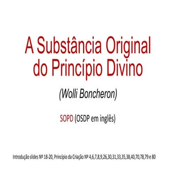 Introdução A Substância Original do Princípio Divino | PPTX