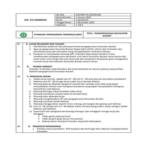 SOP EXCAVATOR.docx