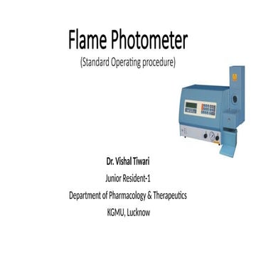 sop flame photometer, elico flame photometer CL 378 | PPTX