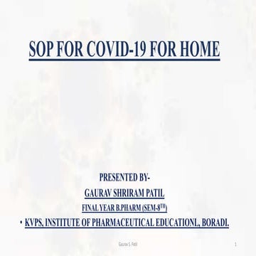 Covid-19 Standard operating procedure for Home | PPT