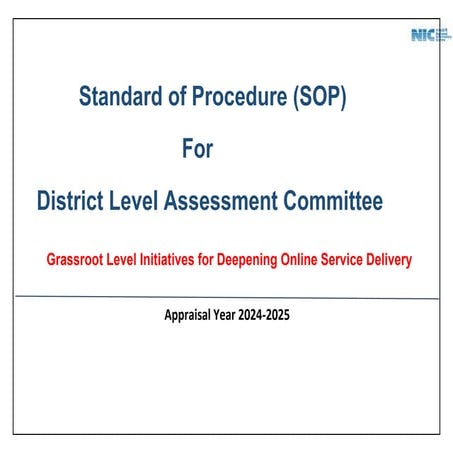 SOP For DLC(DARPG) District Level Committee on Panchayat Award DARPG ...