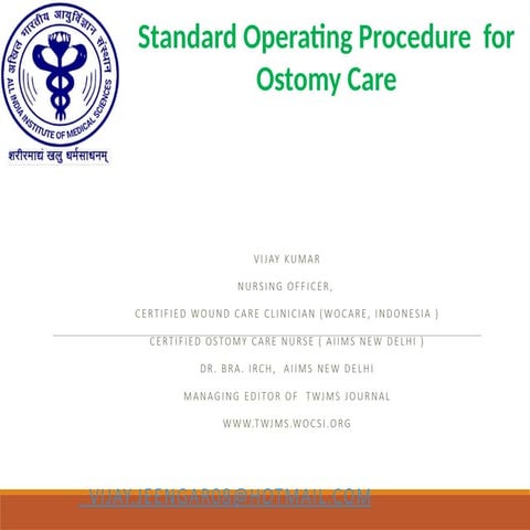 SOP FOR OSTOMY CARE power point presentation | PPTX