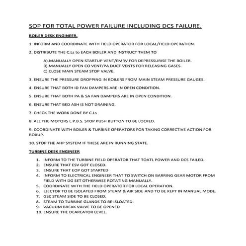Sop for total_power_failure.[1] | DOCX