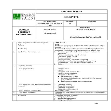 Sop gingivitis | DOC