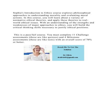 Sophias Introduction to Ethics course explores philosophical approa.docx