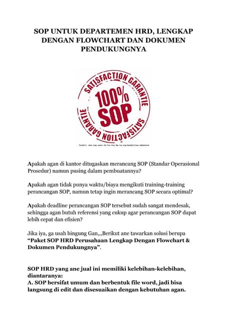 SOP GA - Standar Operasional Prosedur General Affair | PDF