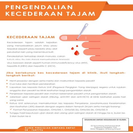Standard Operating Procedure klinik Sharp injury | PPTX