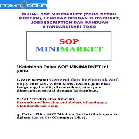 Standar Operasional Prosedur (SOP) Minimarket (Toko Retail Modern) | PDF