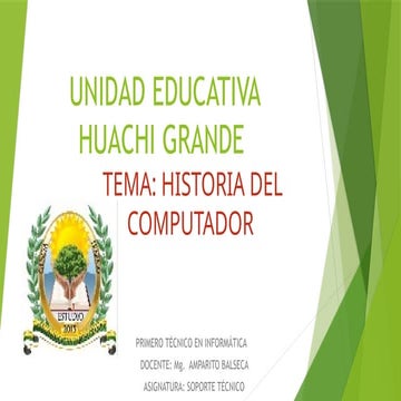 SOPORTE TECNICO HISTORIA PRIM BACHILLERA | PPTX