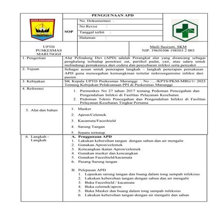 Memakai dan Melepaskan APD | PDF