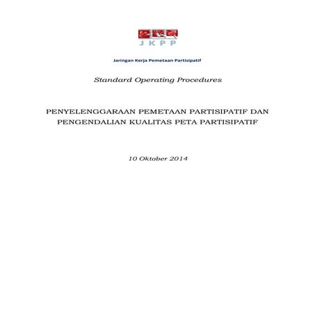 SOP PENYELENGGARAAN PEMETAAN PARTISIPATIF DAN PENGENDALIAN KUALITAS ...
