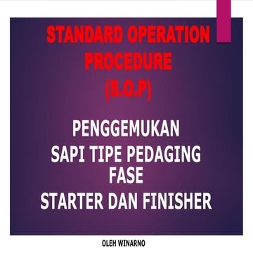 SOP SAPI PEDAGING PENGGEMUKAN.pdf hhhhhh | PDF