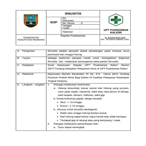 SOP SINUSITIS.docx