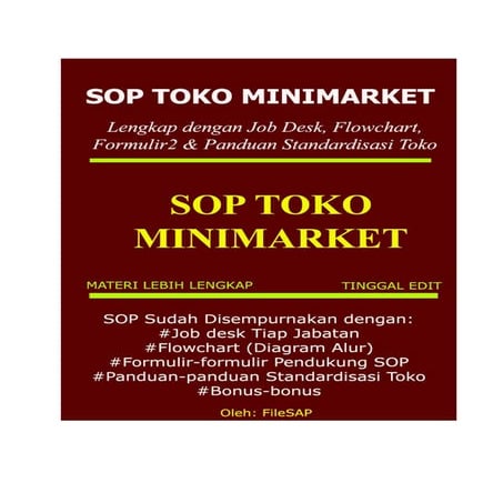 SOP Toko minimarket / SOP Toko Retail Modern Lengkap | PDF