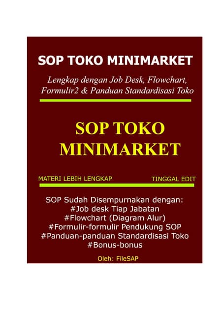 Sop minimarket toko modern alfamart indomaret | PDF