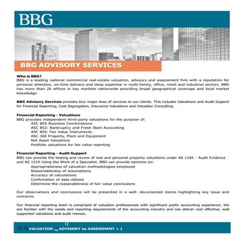 Advisory services from BBG Inc. | PPTX