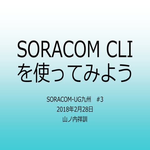 SORACOM CLIを使ってみよう | PDF
