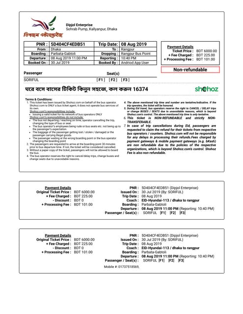 Red bus ticket | PDF