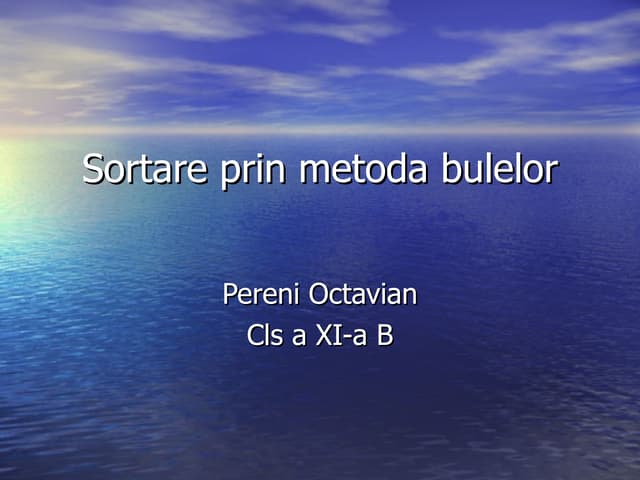 Sortare Prin Metoda1. | PPT