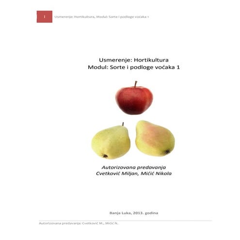 Sorte i podloge vocaka 1 i deo | PDF