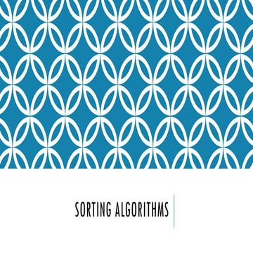 About sorting concepts and various examples | PPTX