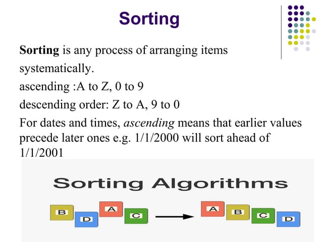 Sorting algorithm | PPT Sorting algorithm | PPT