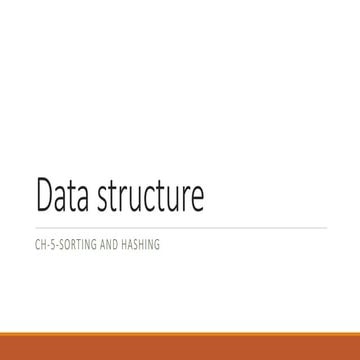 Sorting And Hashing Concepts Ppt