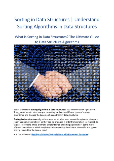 Sorting In Data Structures Understand Sorting Algorithms In Data 7981