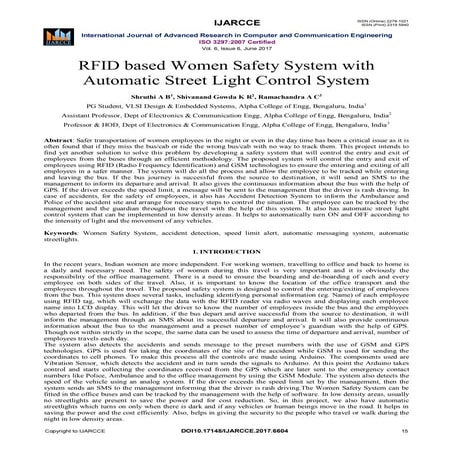 RFID based women safety system with Autonomus Street | PDF