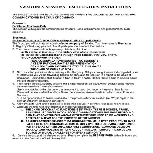 Sos Facilitator Training | DOC