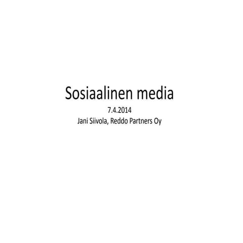 Sosiaalinen media ja työnhaku | PPT