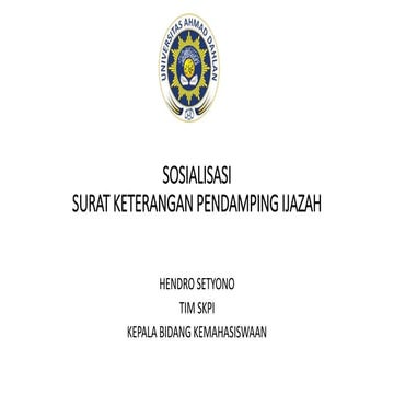 SOSIALISASI Surat Keterangan Pendamping Izajah | PPTX