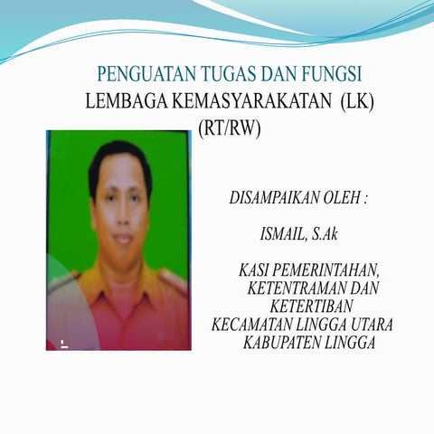 SOSIALISASI RT RW KELURAHAN PANCUR KECAMATAN LINGGA UTARApptx | PPTX