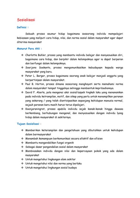 PPT Materi Sosiologi Kelas X Bab 4. Proses Sosialisasi dan Pembentukan ...