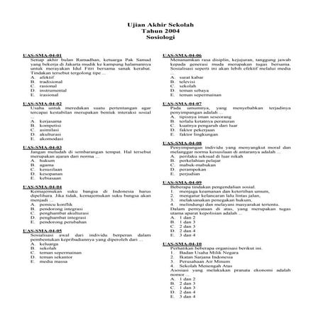 Sosiologi 2004 | PDF