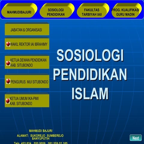 Sosiologi Pendidikan Madin | PPT