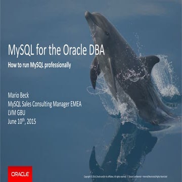 Mysql For Oracle Dbas Ppt
