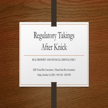 Penn Central Regulatory Takings | PPT