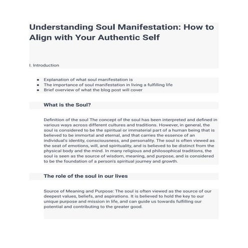 Soul Manifestation. | PDF
