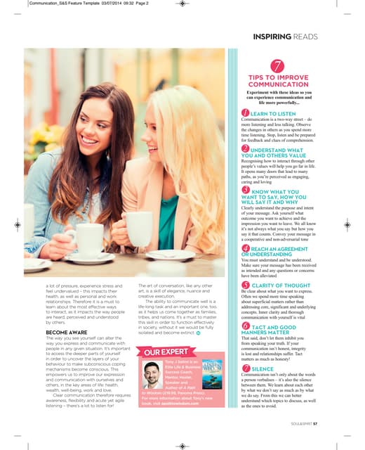 Soul & Spirit Magazine Article on Importance of Communication and How ...